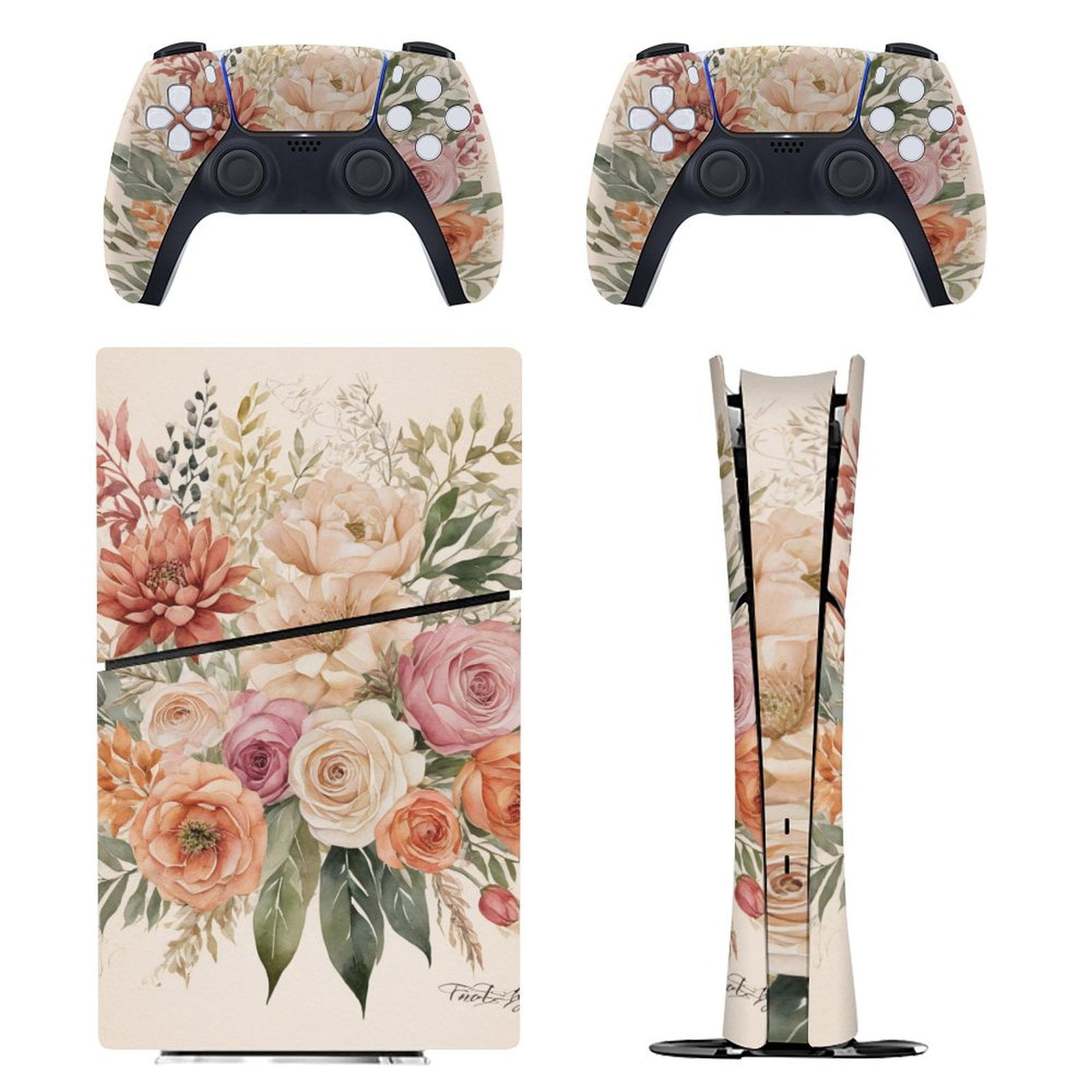 Autumn Rose Gathering Console Skin Bundle for PS5 Pro Slim Disc ...