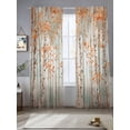 Autumn Rustic Orange Tree Chiffon Sheer Curtains 84 Inches Long Forest ...