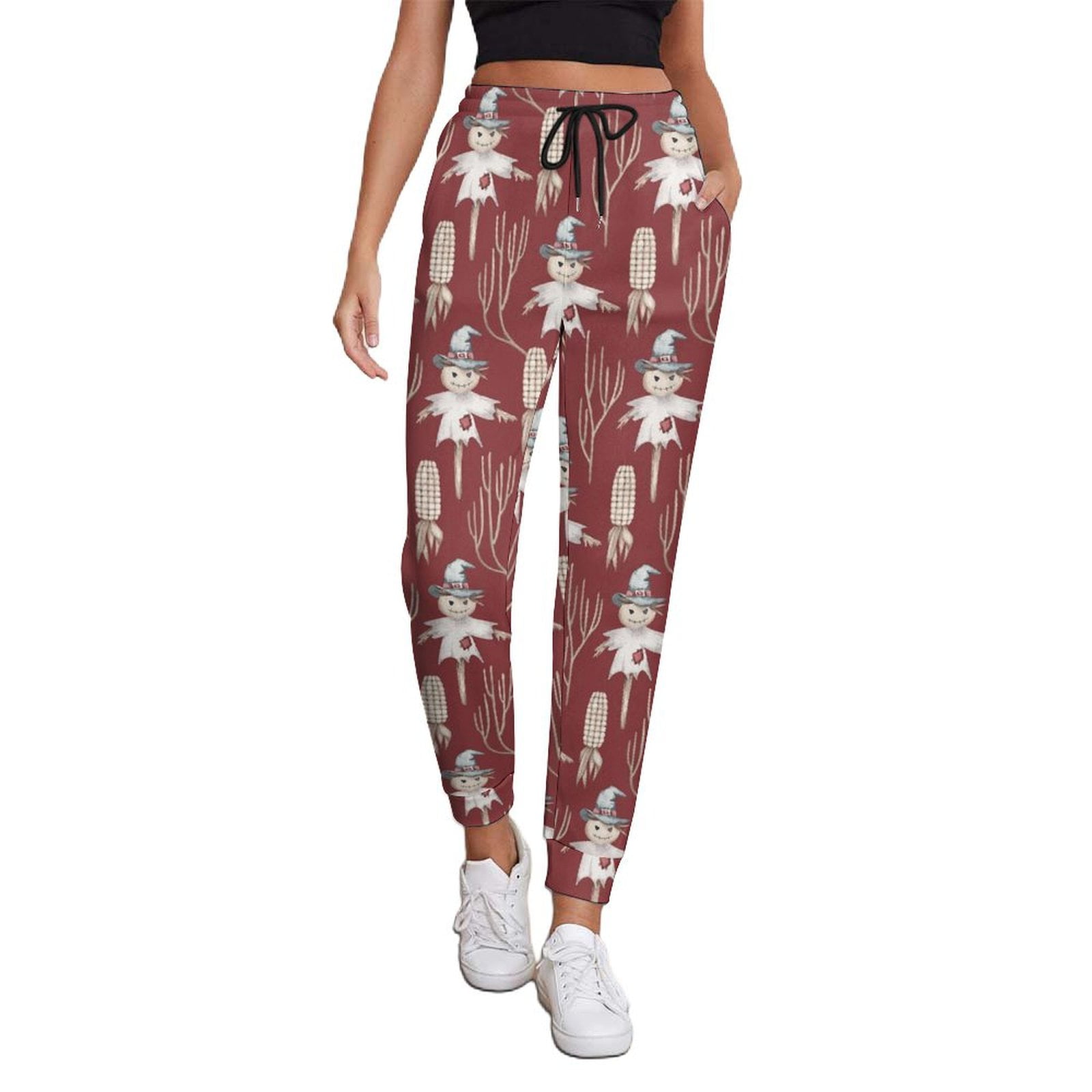 Autumn Scarecrow Harvest Joy Women's Sweatpants Joggers with Pockets ...