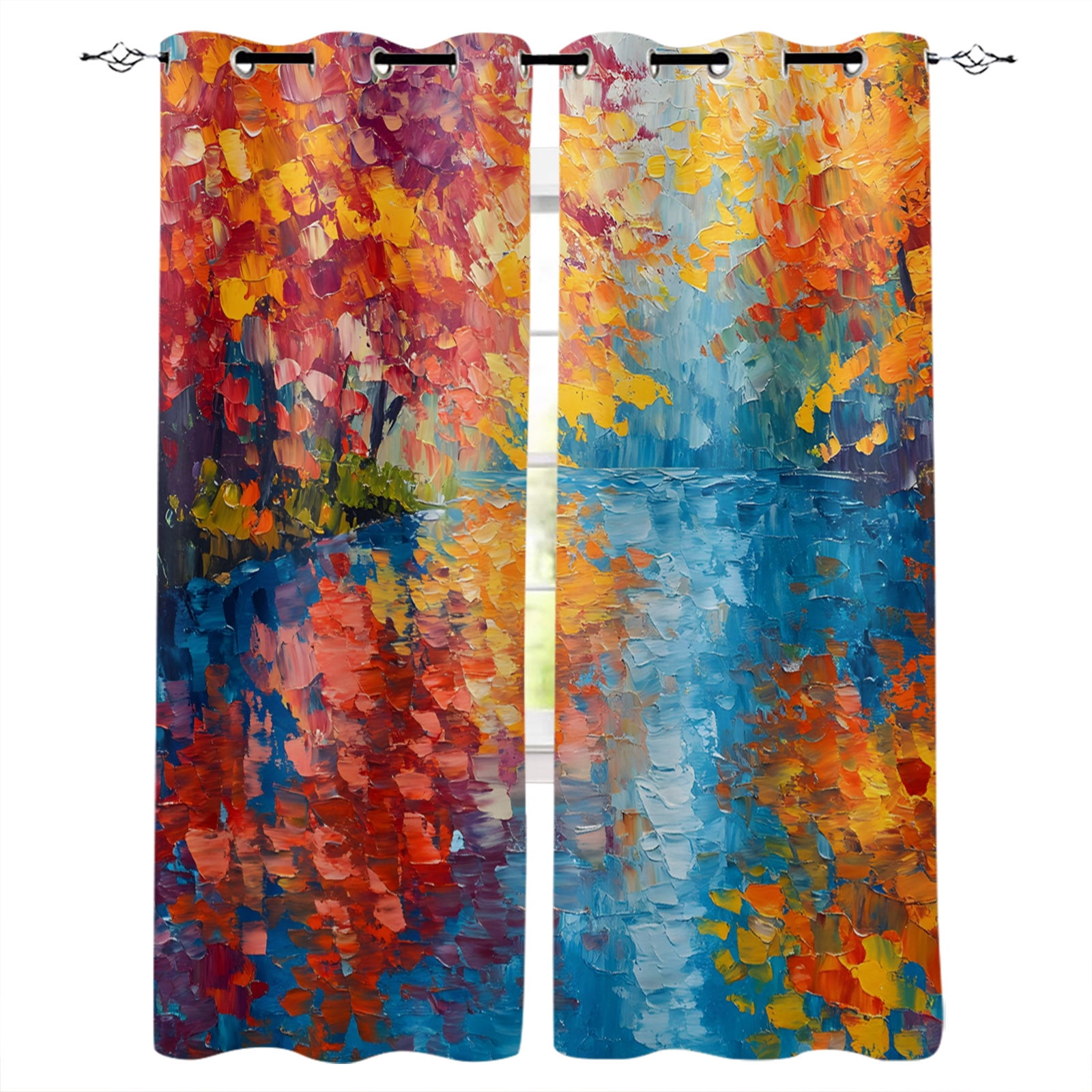 Autumn Scenery Blackout Curtains for Bedroom Living Room Darkening ...