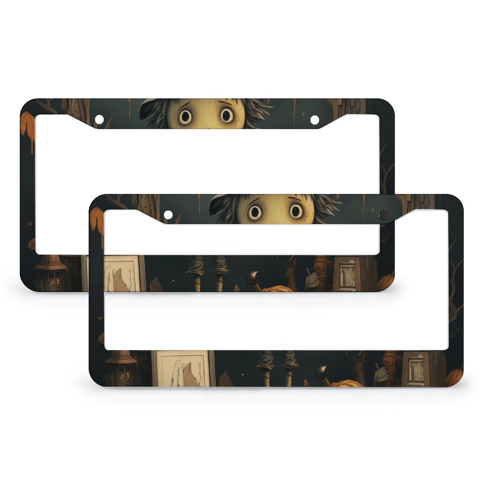 Autumn Scenery License Plate Cover 2 Pieces Happy Fall Harvest Auto ...