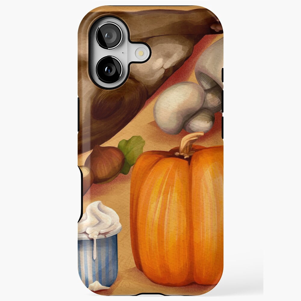 Autumn Season Fall Leaves Pattern Brown Art iPhone Case 11 through 17 ...