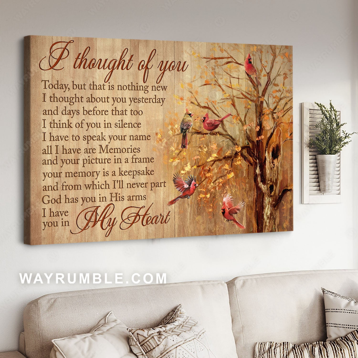 Autumn Season Red Cardinals Positive Quote Memorial Gift I Thought Of ...