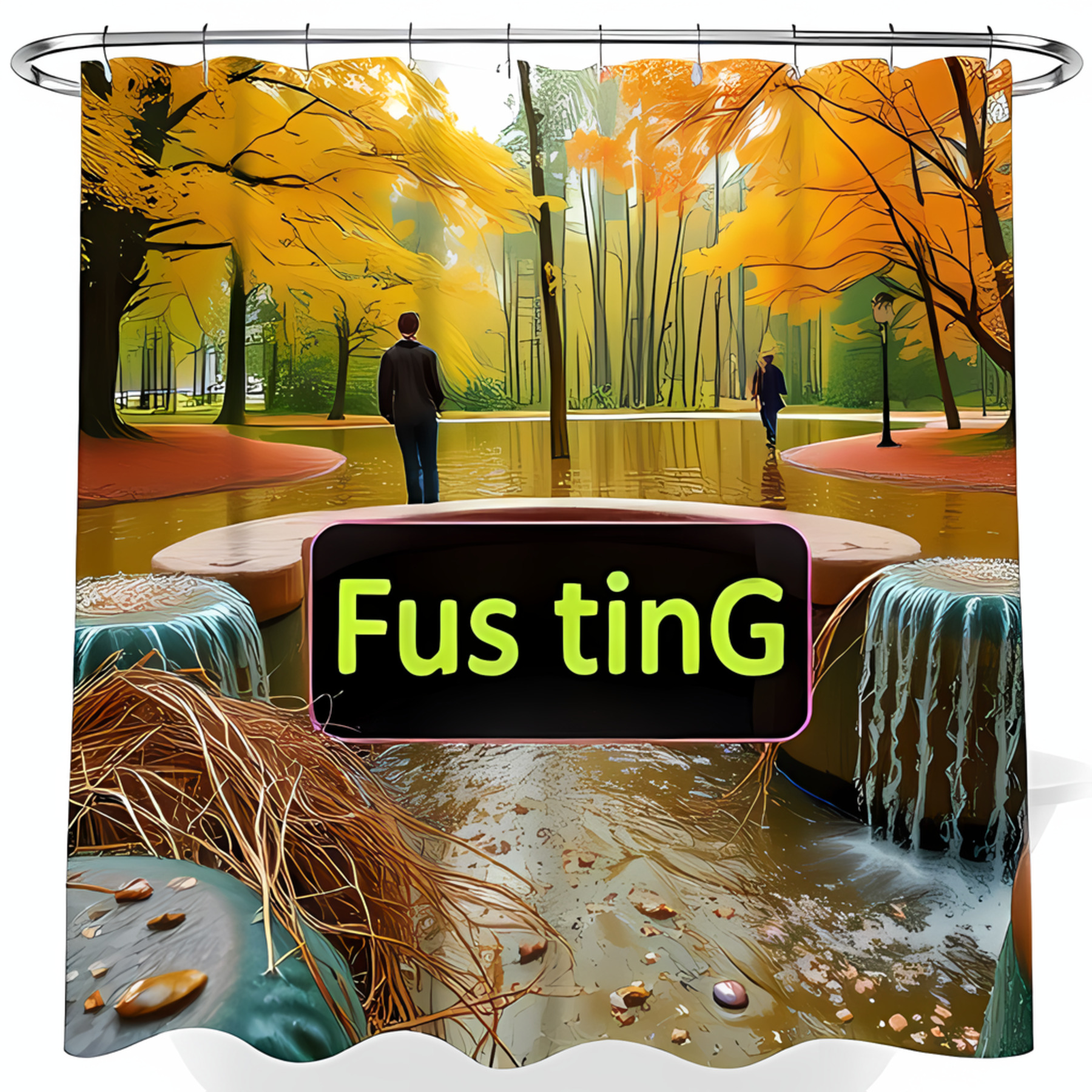 Autumn Serenity Shower Curtain - Vibrant Fall Colors with Scenic ...