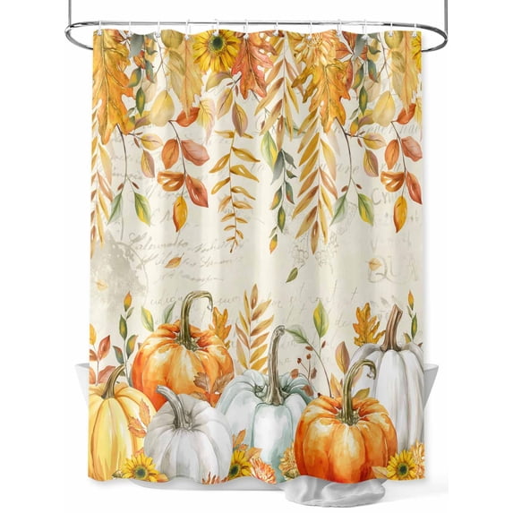 Autumn Shower Curtain 36"W x 72"L Vintage Harvest Yellow Gradient ...