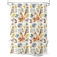 Autumn Shower Curtain 36"W x 78"L Animal Fox Owl Hedgehog Berry Leaf ...