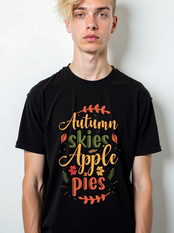 Autumn Skies Apple Pies Tee mens t shirts black short elegantly Daily ...