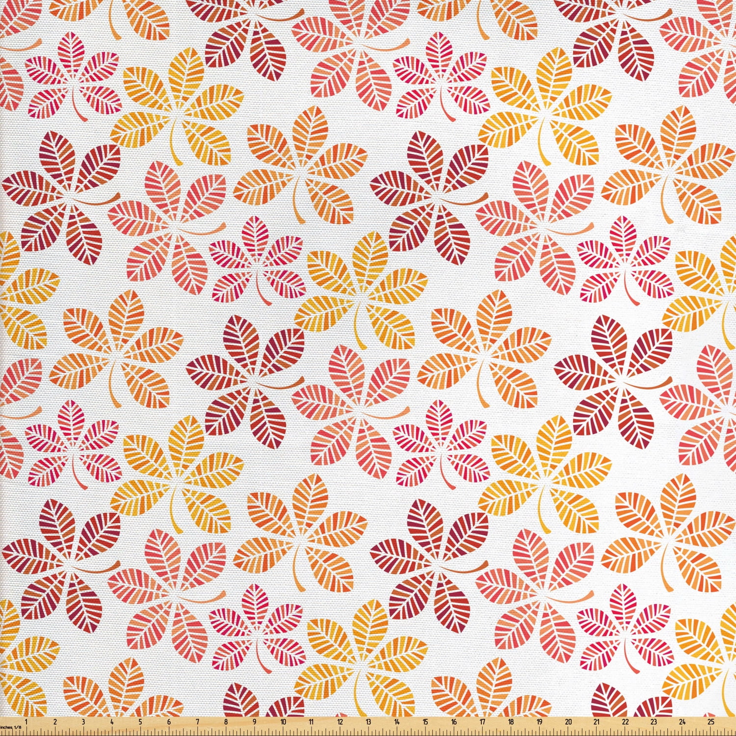 Ambesonne Autumn Fabric by the Yard Upholstery, Warm Colored Fall ...