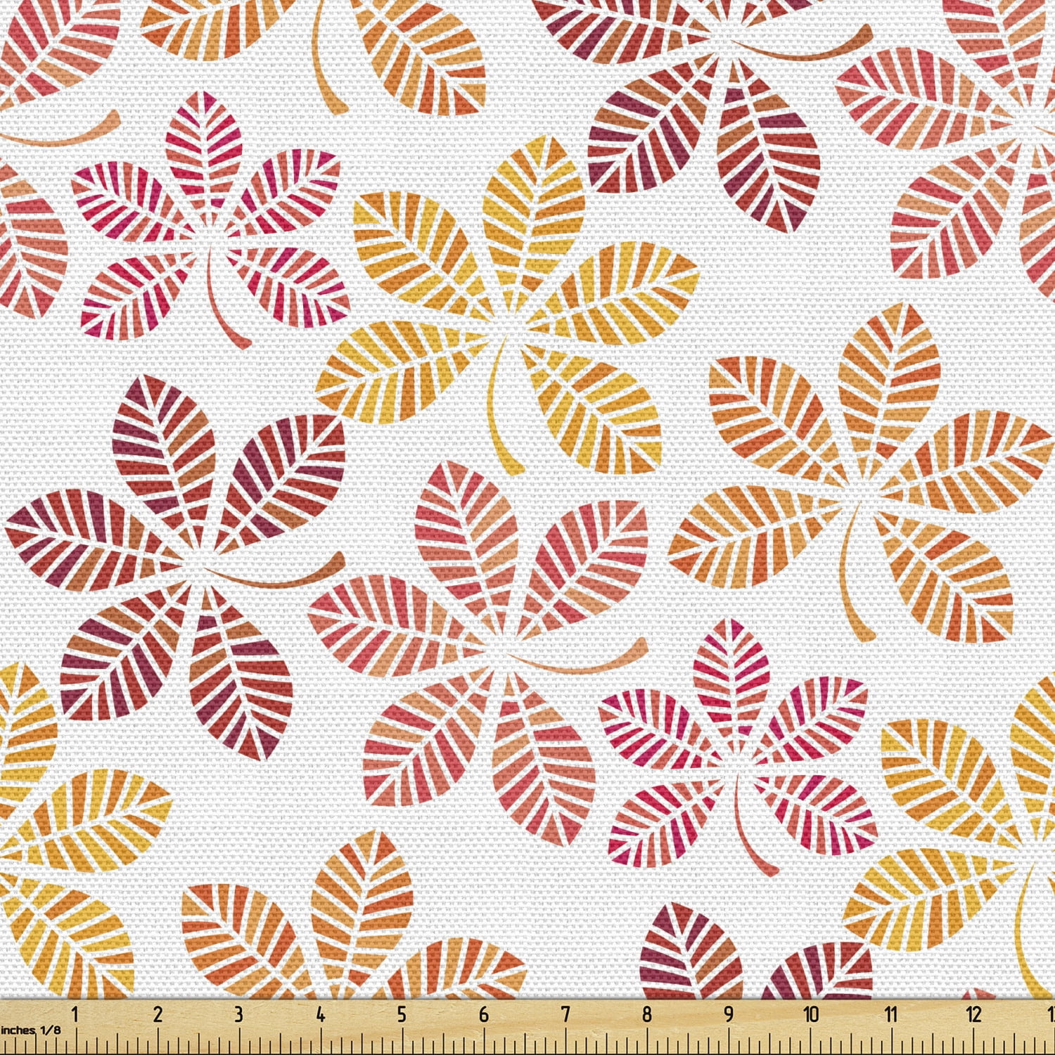 Ambesonne Autumn Fabric by the Yard Upholstery, Warm Colored Fall ...