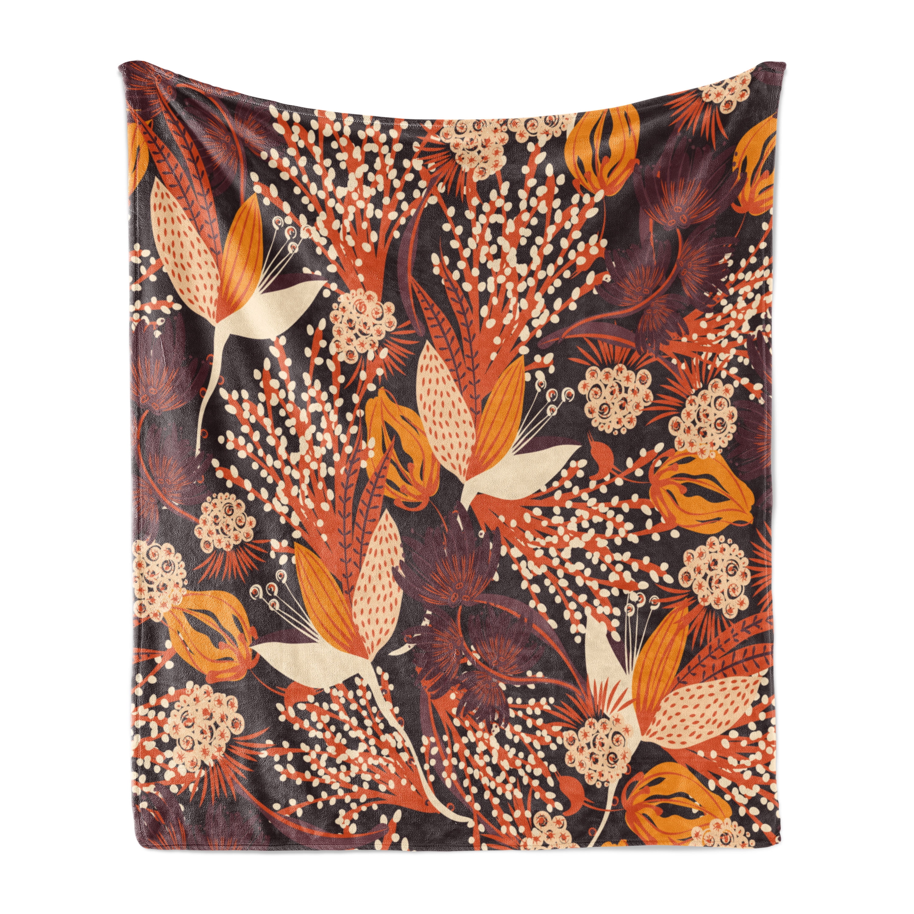 Autumn Soft Flannel Fleece Throw Blanket, Fall Season Bouquet Leaves ...