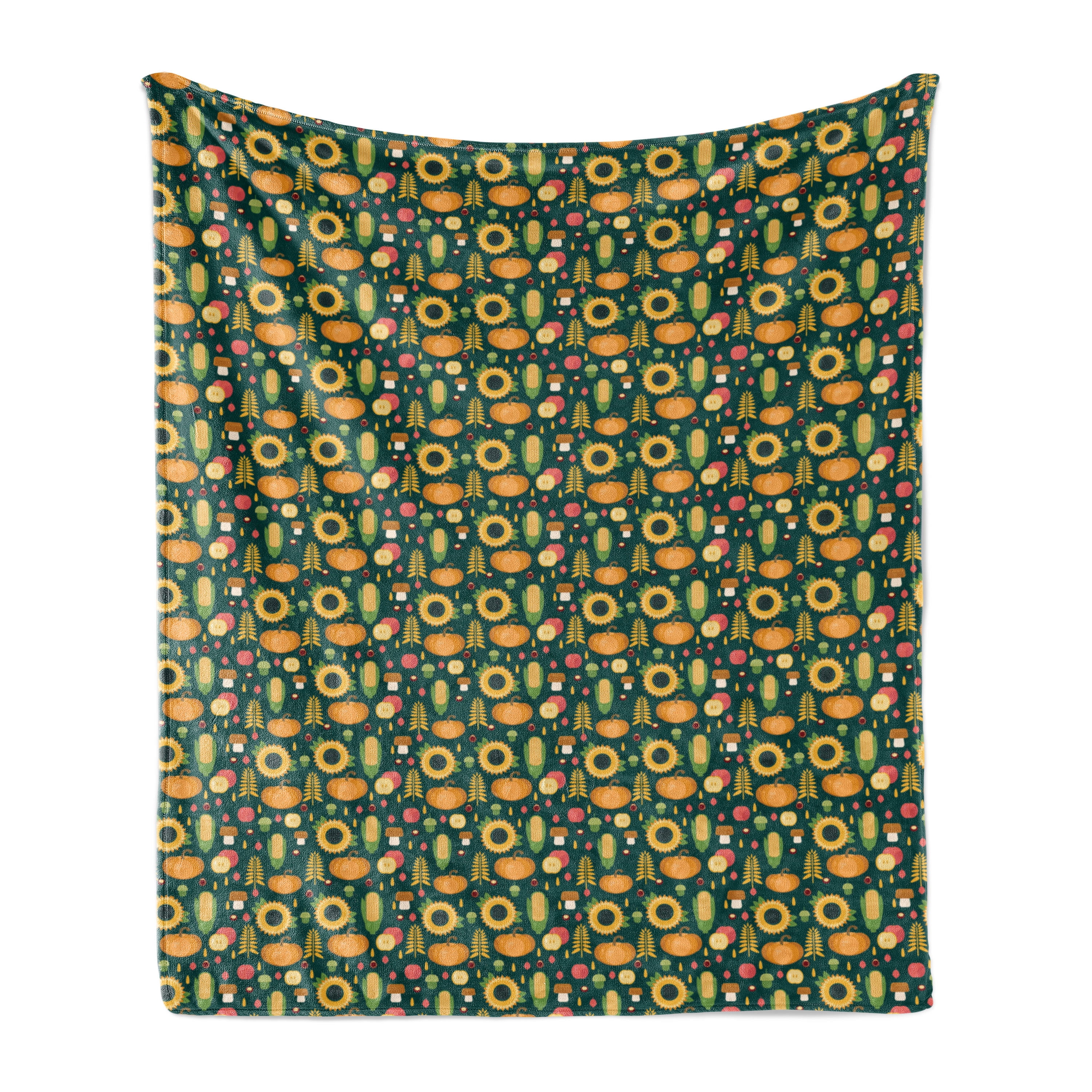 Autumn Soft Flannel Fleece Throw Blanket, Harvest Pattern Corn ...