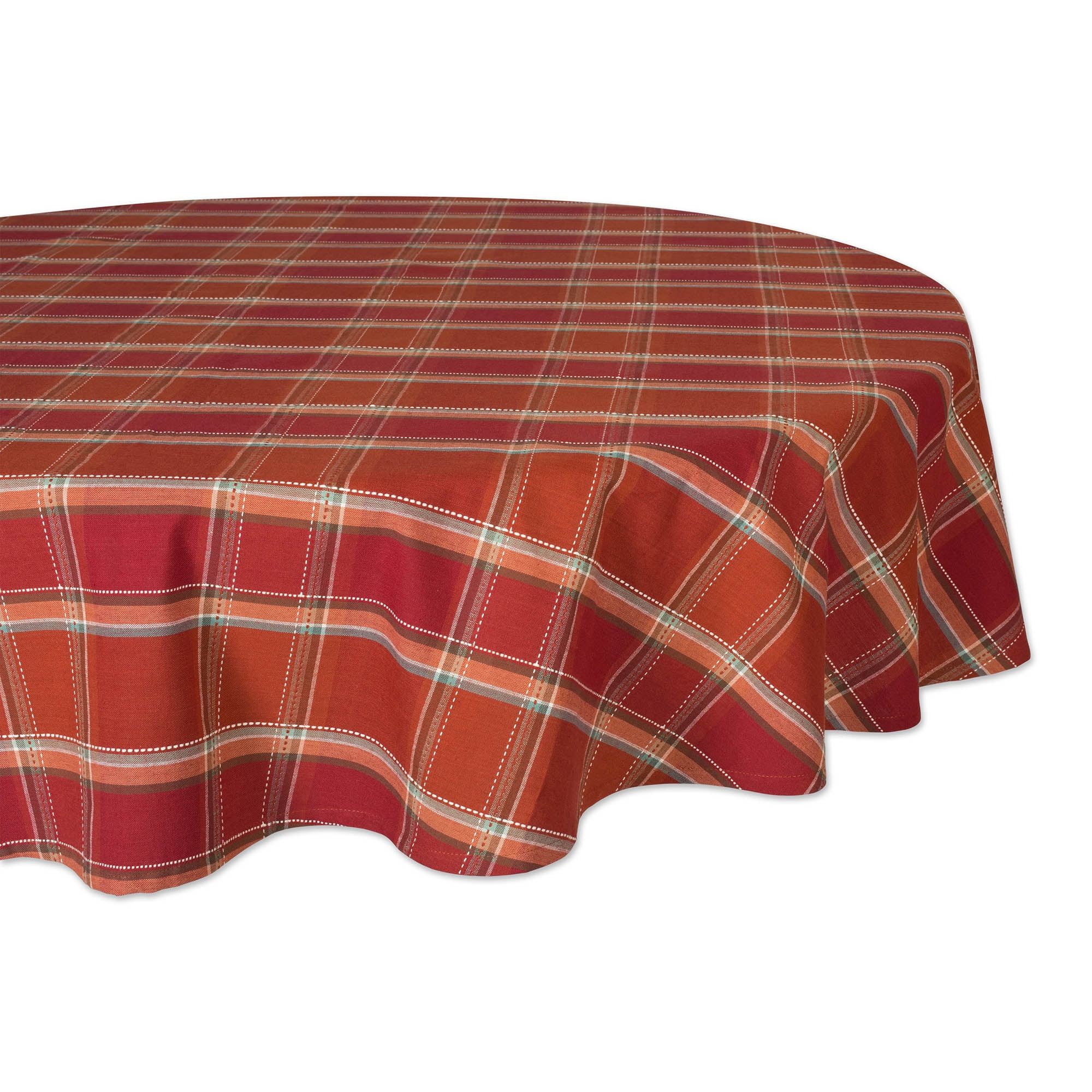 Autumn Spice Plaid Tablecloth 70 Round - Walmart.com