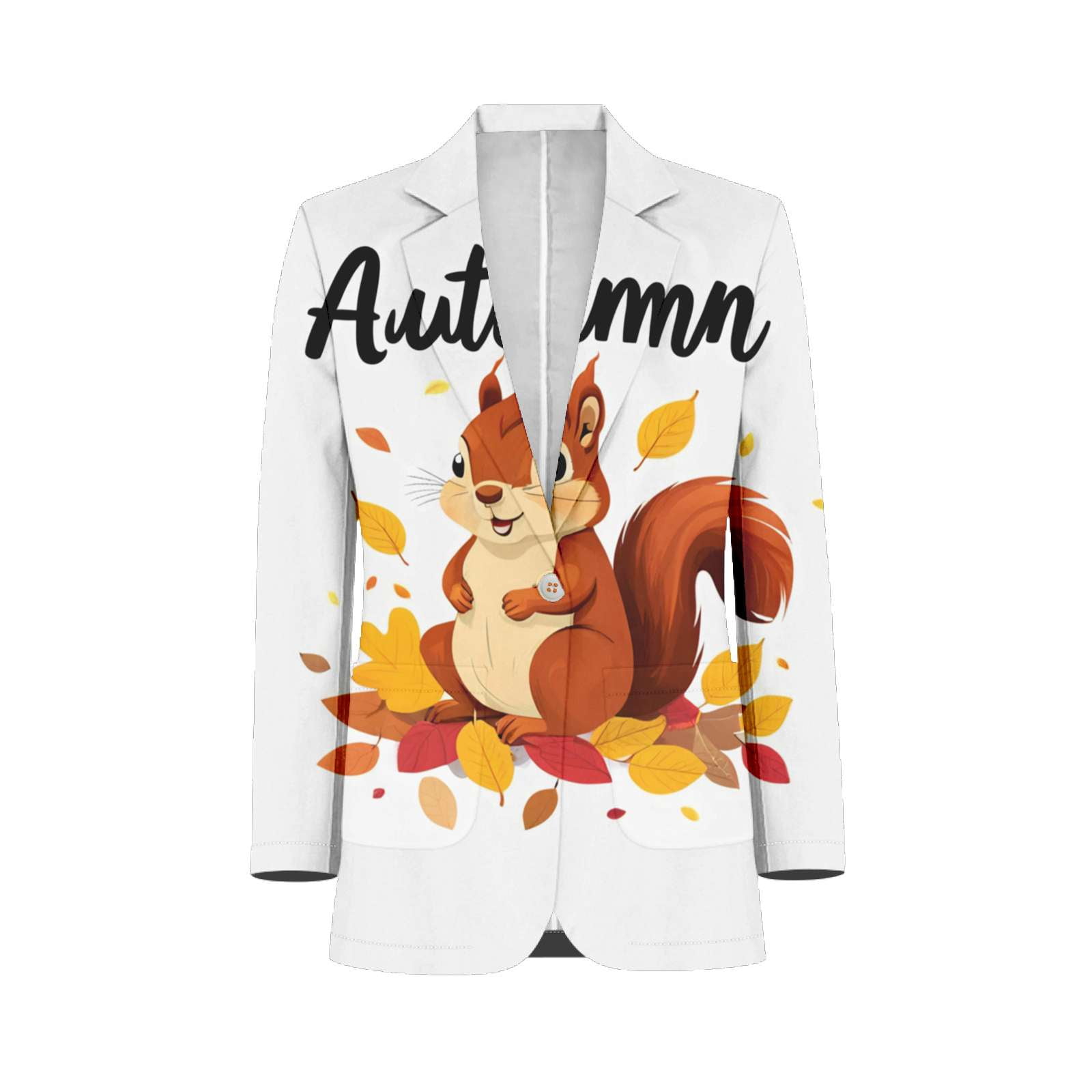 Autumn Squirrel Leaves Art Customized Men's Suits full man Shawl Collar ...
