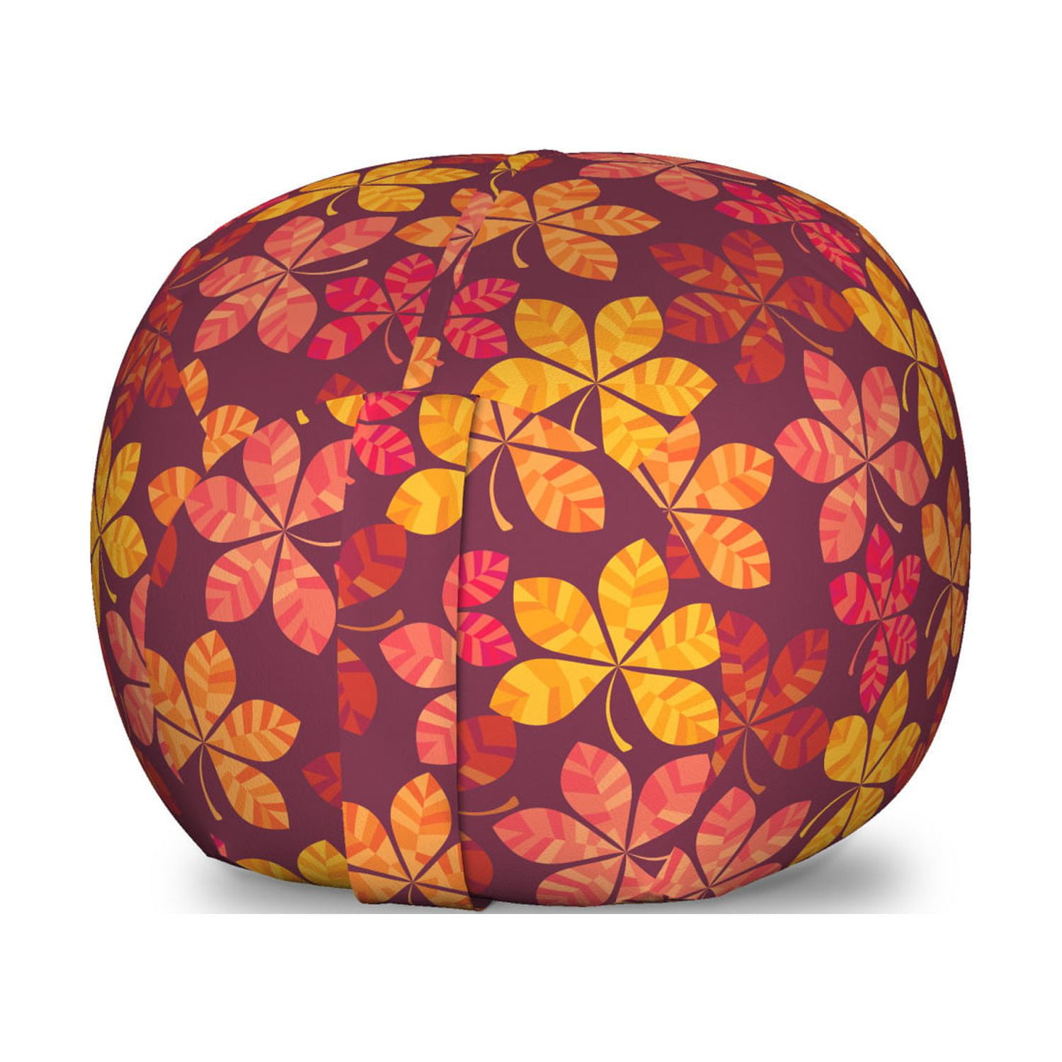 Autumn Storage Toy Bag Chair, Warm Tones Repeating Leaves Design ...