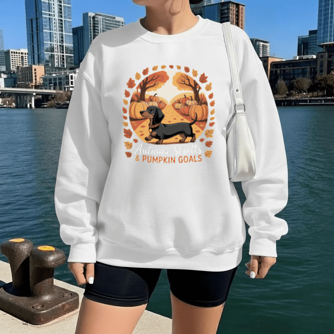 Autumn Strolls & Pumpkin Goals Fall Themed Graphic Sweatshirt, up to ...
