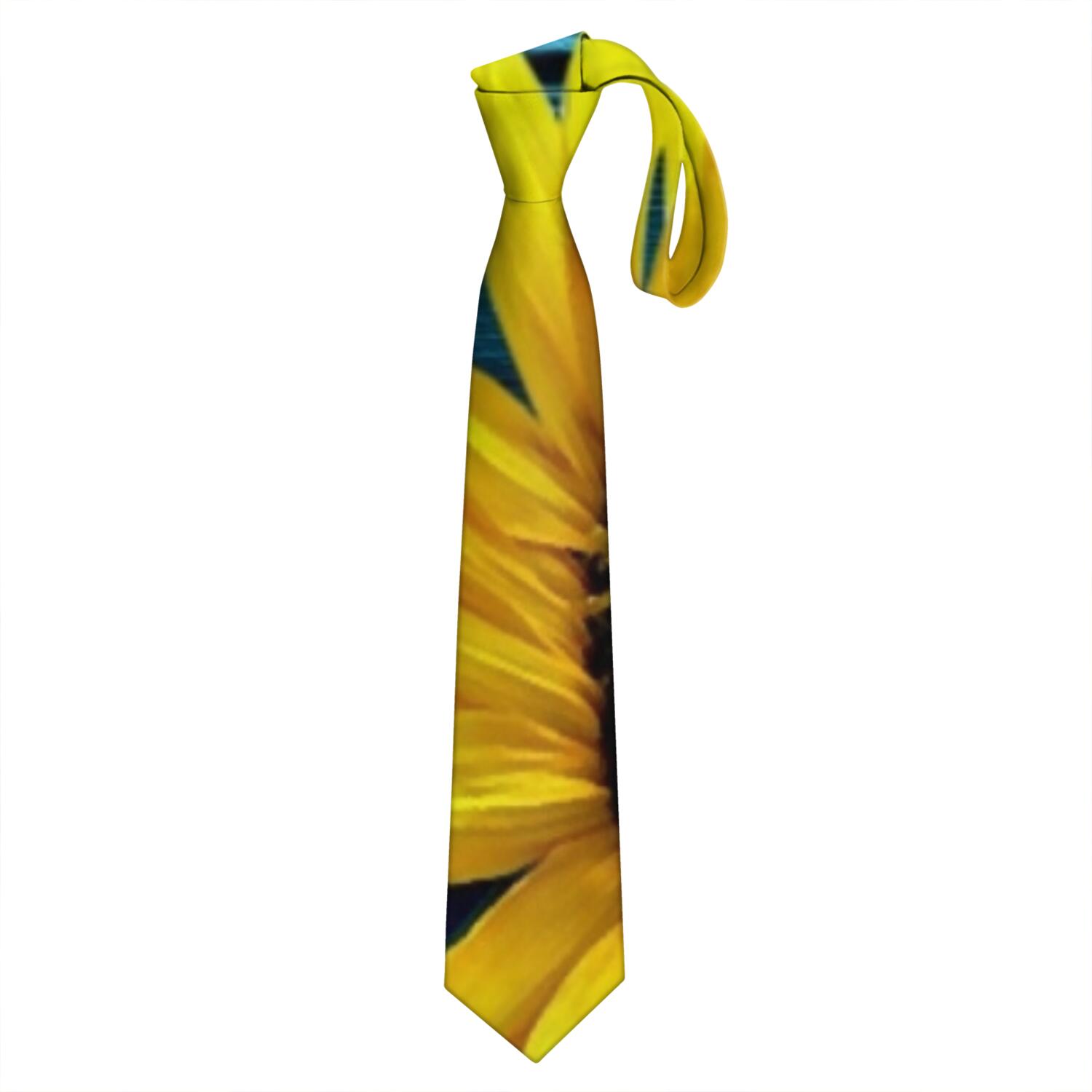 Autumn Sunflower Floral Necktie - Retro Vintage Formal Satin Tie for ...