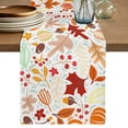 Autumn Table Runner 70 Inches Long,Fall Pumpkins Maple Leaves Cartoon ...