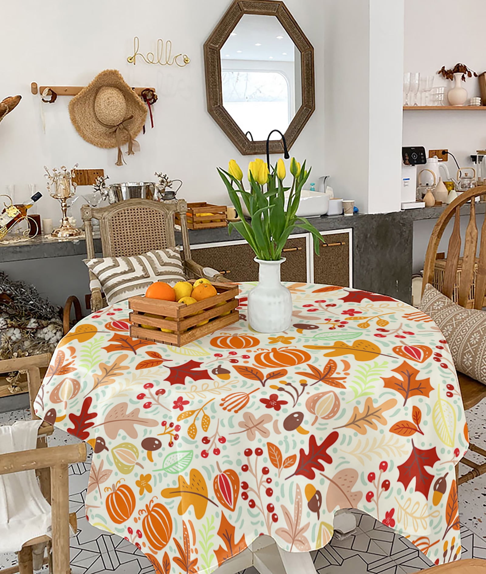 Autumn, Tablecloth Square Table Cloth 54x54, Waterproof Tablecloth ...