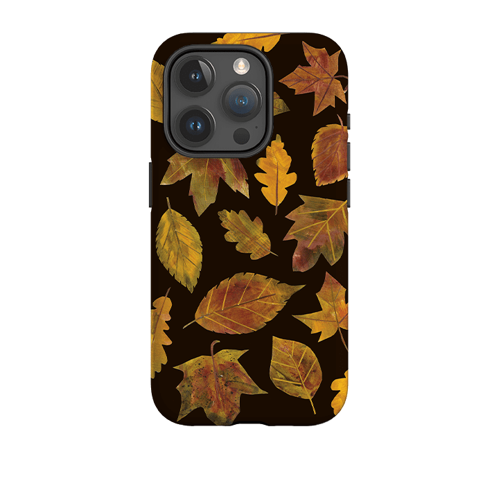 Autumn Textured Leaves Illustration Phone Case Compatible with iPhone ...