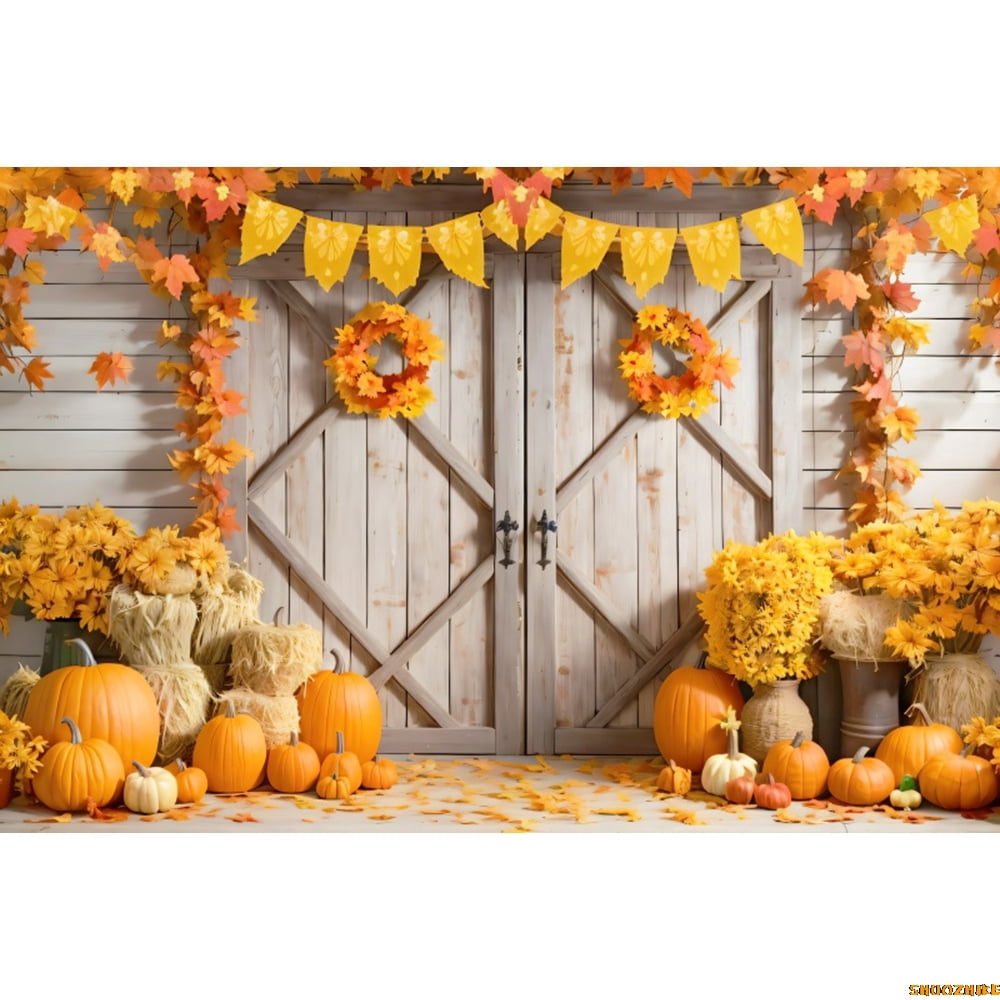 Autumn Thanksgiving Backdrop Photography Pumpkin Fall Harvest ...