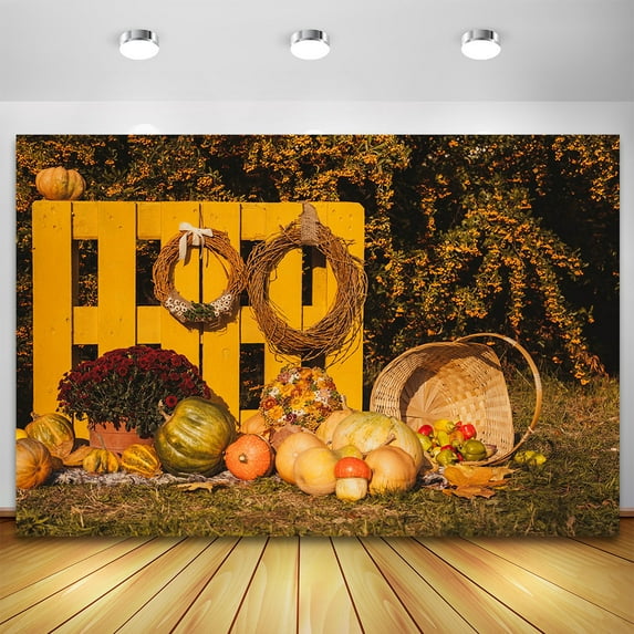 Autumn Thanksgiving Backdrop Photography Pumpkin Fall Harvest ...
