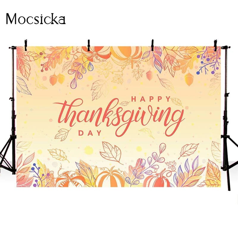 Autumn Thanksgiving Background Pumpkin Floral Baby Shower Backdrop ...