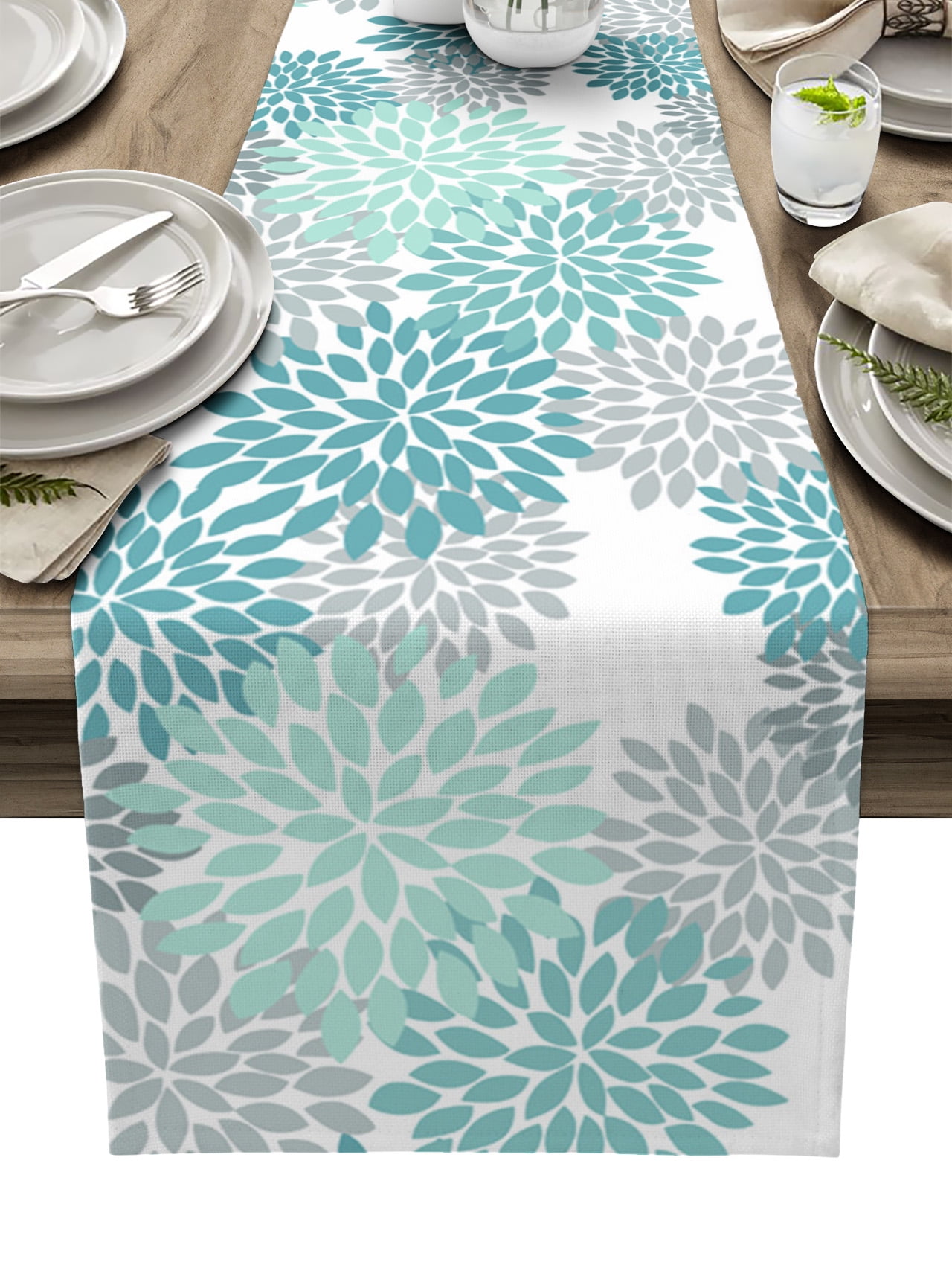 Autumn Thanksgiving Dahlia Vintage Flowers Table Runner ration Home r ...