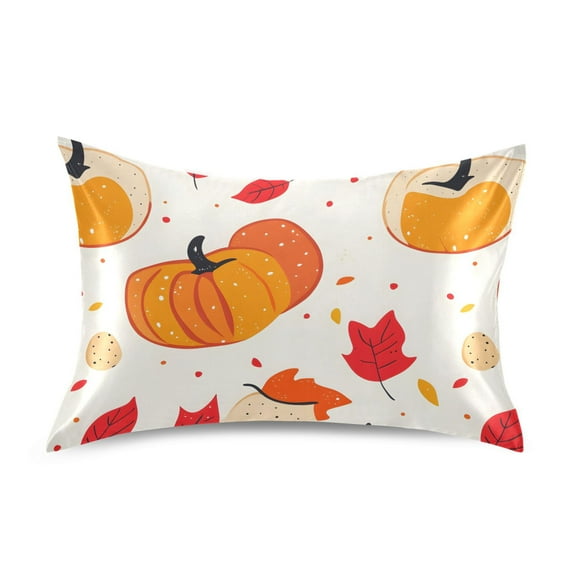 Autumn Thanksgiving Elements Pillowcase King Size Luxury Silky Soft ...