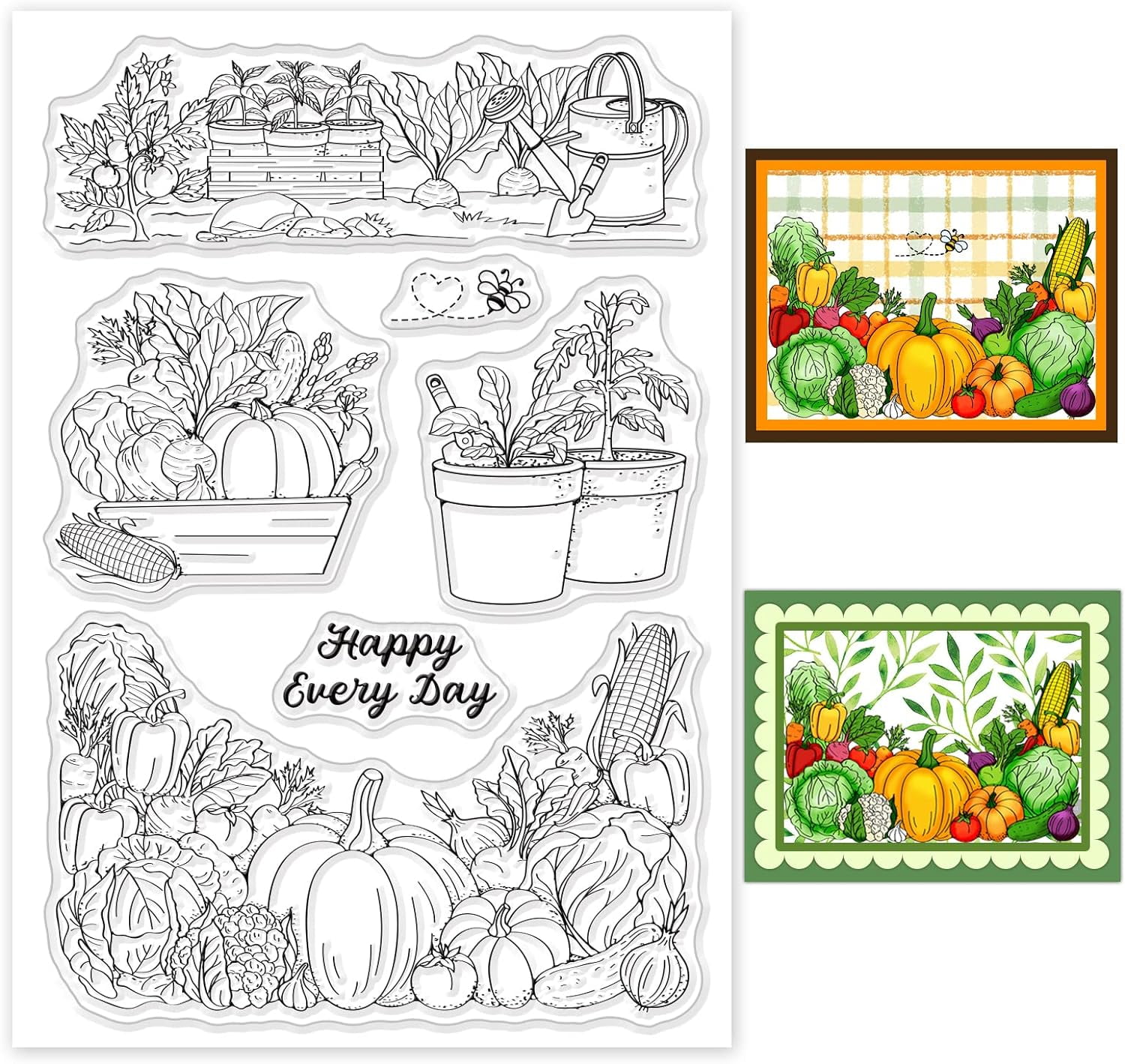 Autumn Thanksgiving Harvest Clear Stamp Happy Every Day Harvest Pumpkin ...