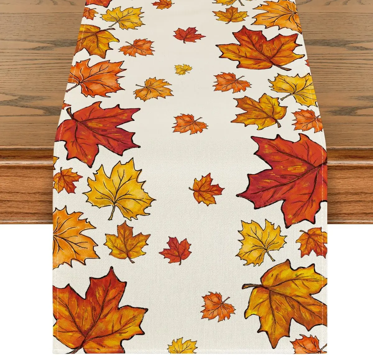 Autumn Thanksgiving Maple Leaves Linen Table Runners Kitchen Table r Reusable Dining Table ...