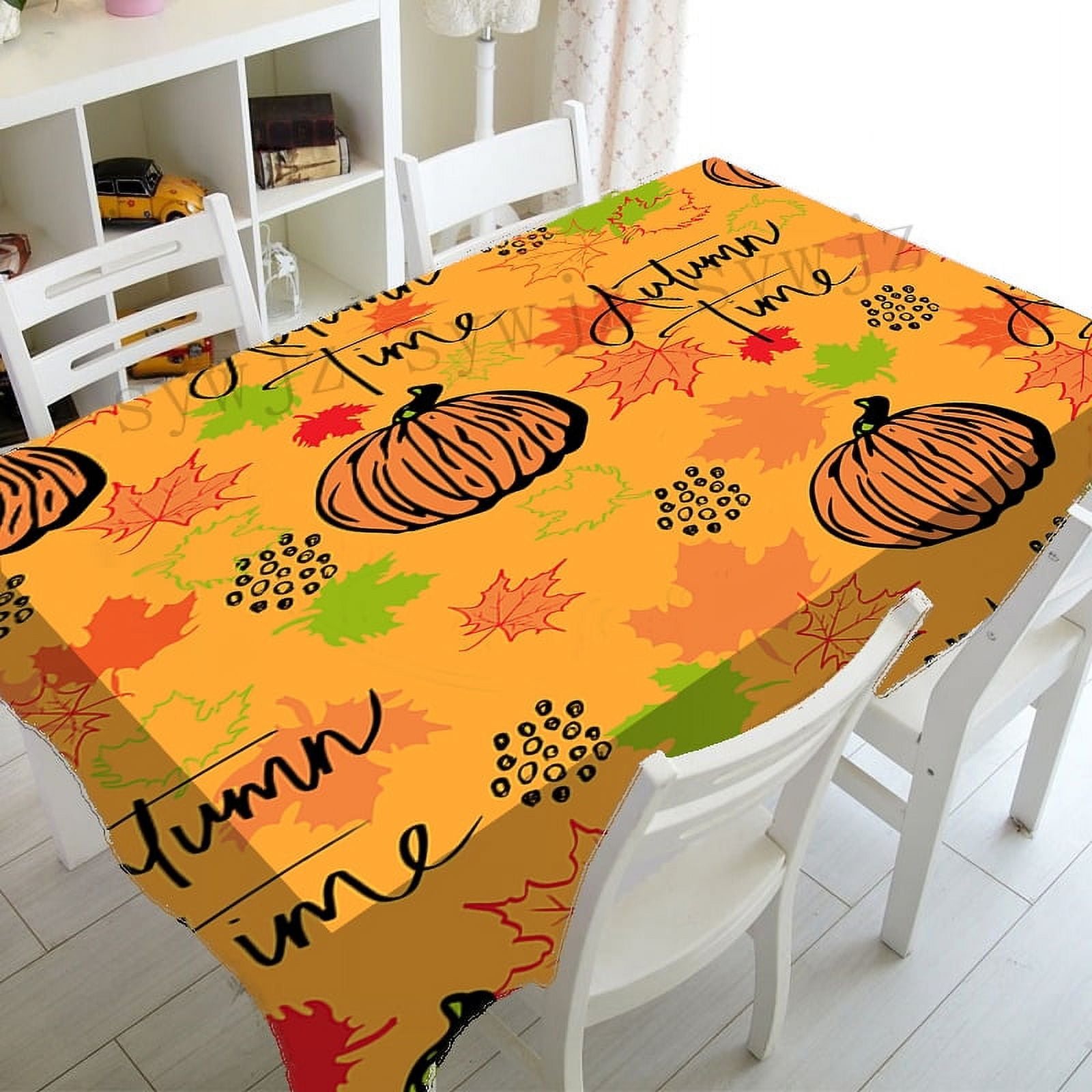 Autumn Thanksgiving Pumpkin Figure Rectangular Tablecloth Harvest ...
