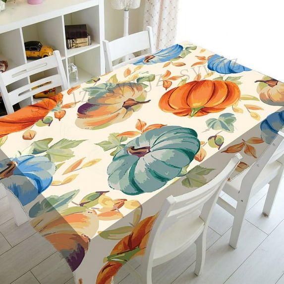 Autumn Thanksgiving Pumpkin Figure Rectangular Tablecloth Harvest ...