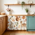 Autumn Theme Cabinet Curtains 11" W x 13" L, Rustic Squirrel Rabbit ...