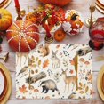 Autumn Theme Placemats Set of 8, Rustic Squirrel Rabbit Deer Badger ...
