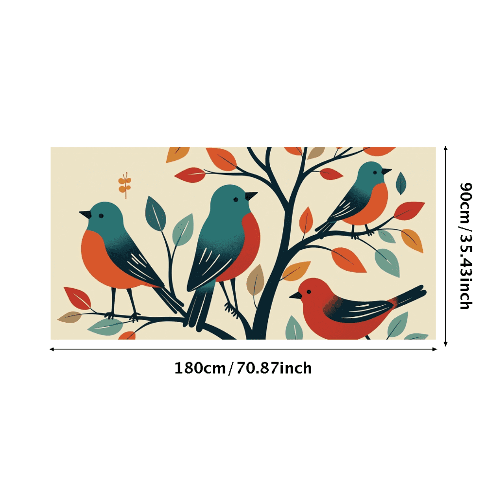 Autumn Themed Banner with Colorful Birds and Leaves Backdrop Party ...