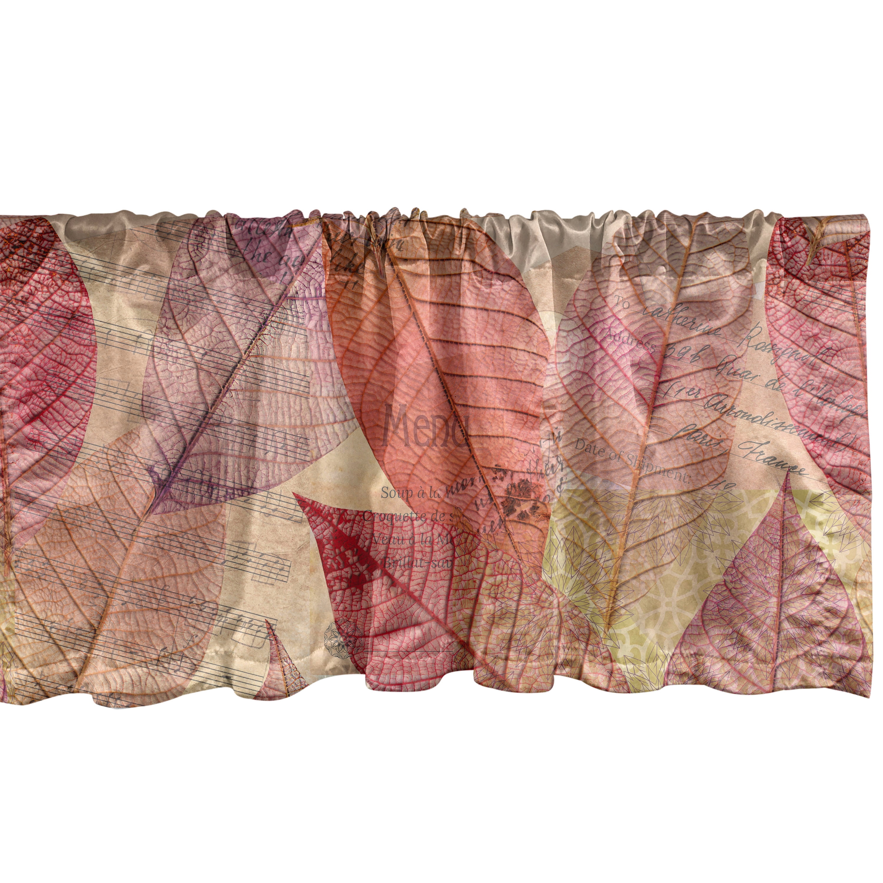 Autumn Themed Window Valance, Fall Color Palette Melancholic Leafy ...