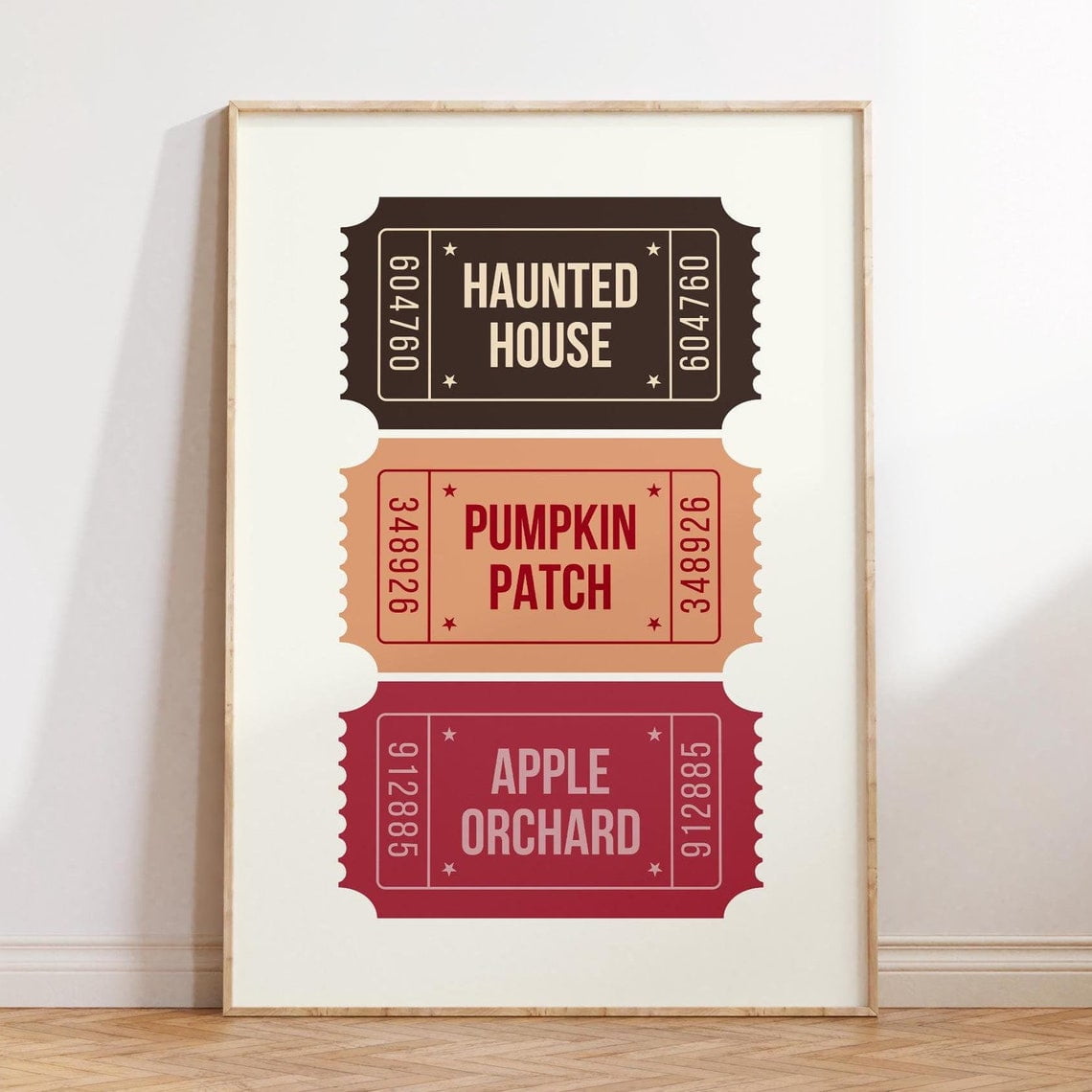 Autumn Ticket Stub Print Pumpkin Patch Poster Haunted House Print Fall ...