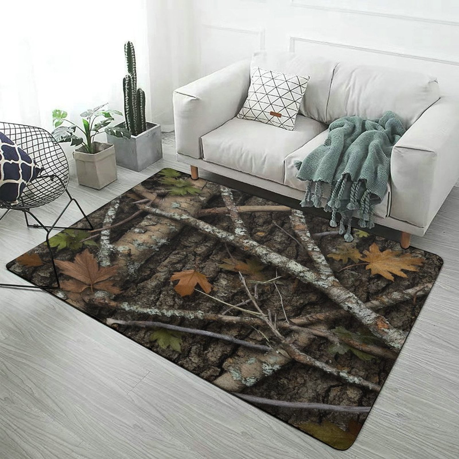 Autumn Tree Bark Print Soft Comfy Rugs for Bedroom Room Living Room ...