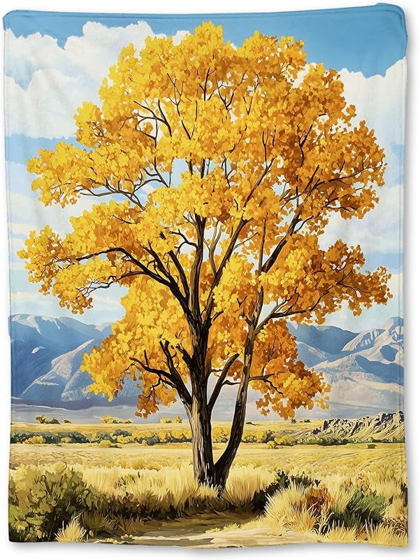 Autumn Tree Blanket Soft Lightweight Cozy Flannel Throw Blanket With ...