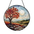 Autumn Tree Forest Stained Glass Suncatcher – Scenic Window Art ...