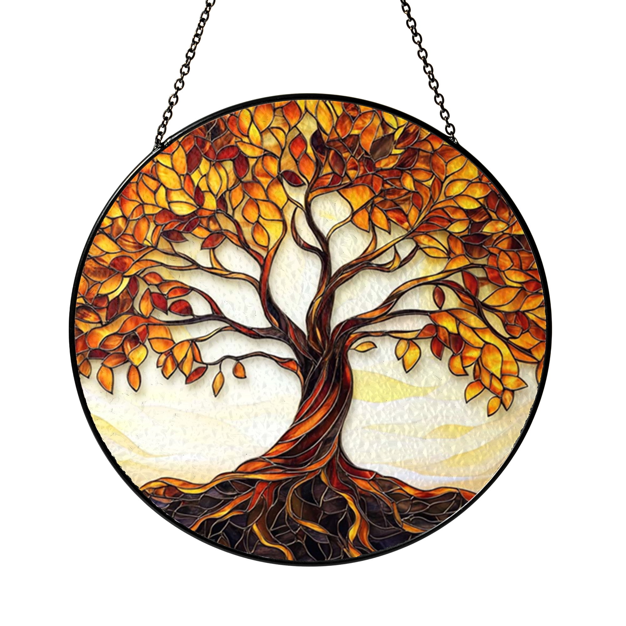 Autumn Tree Glass Style Window Suncatcher, Fantasy Nature Inspired ...