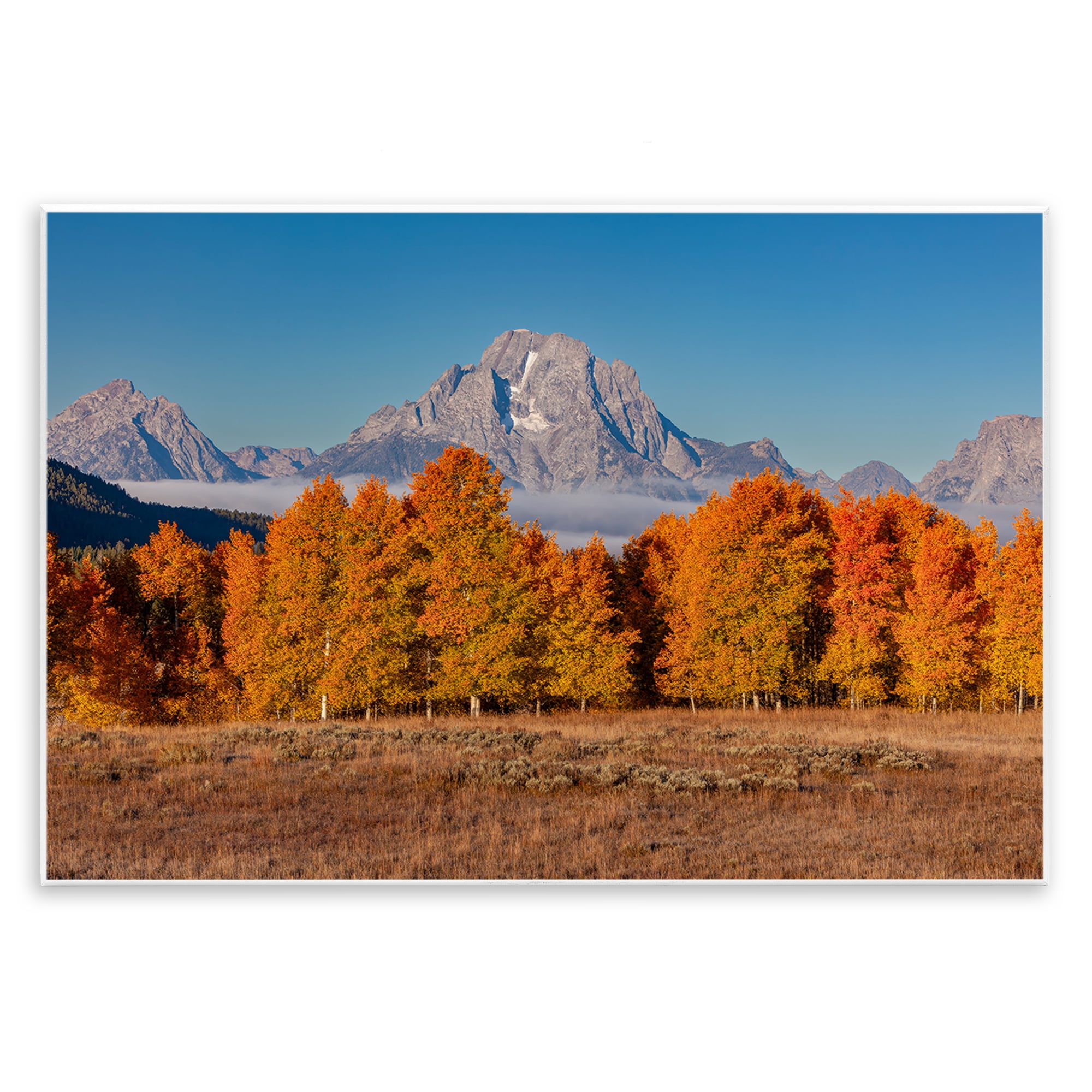 Autumn Tree Line With Mountain Wall Plaque Art, design by Shelley ...