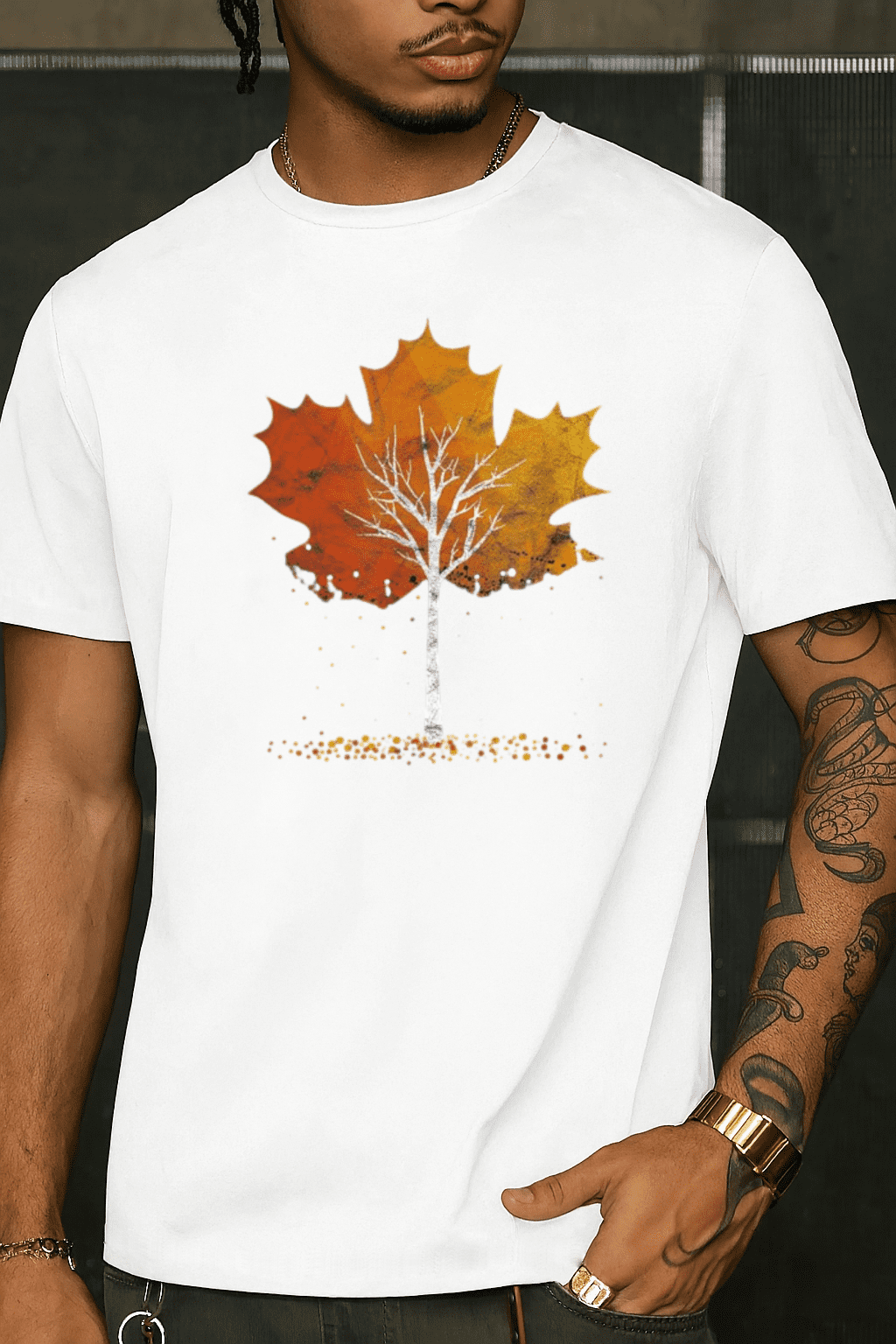 Autumn Tree Maple Leaf Fall Season Thanksgiving Lover Unisex T-Shirt ...