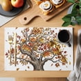 Autumn Tree Placemats Set of 1, Vintage Watercolor Orange Fall Maple ...