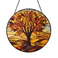 Autumn Tree Stained Glass Suncatcher, Fall Window Hanging Decor Accent ...