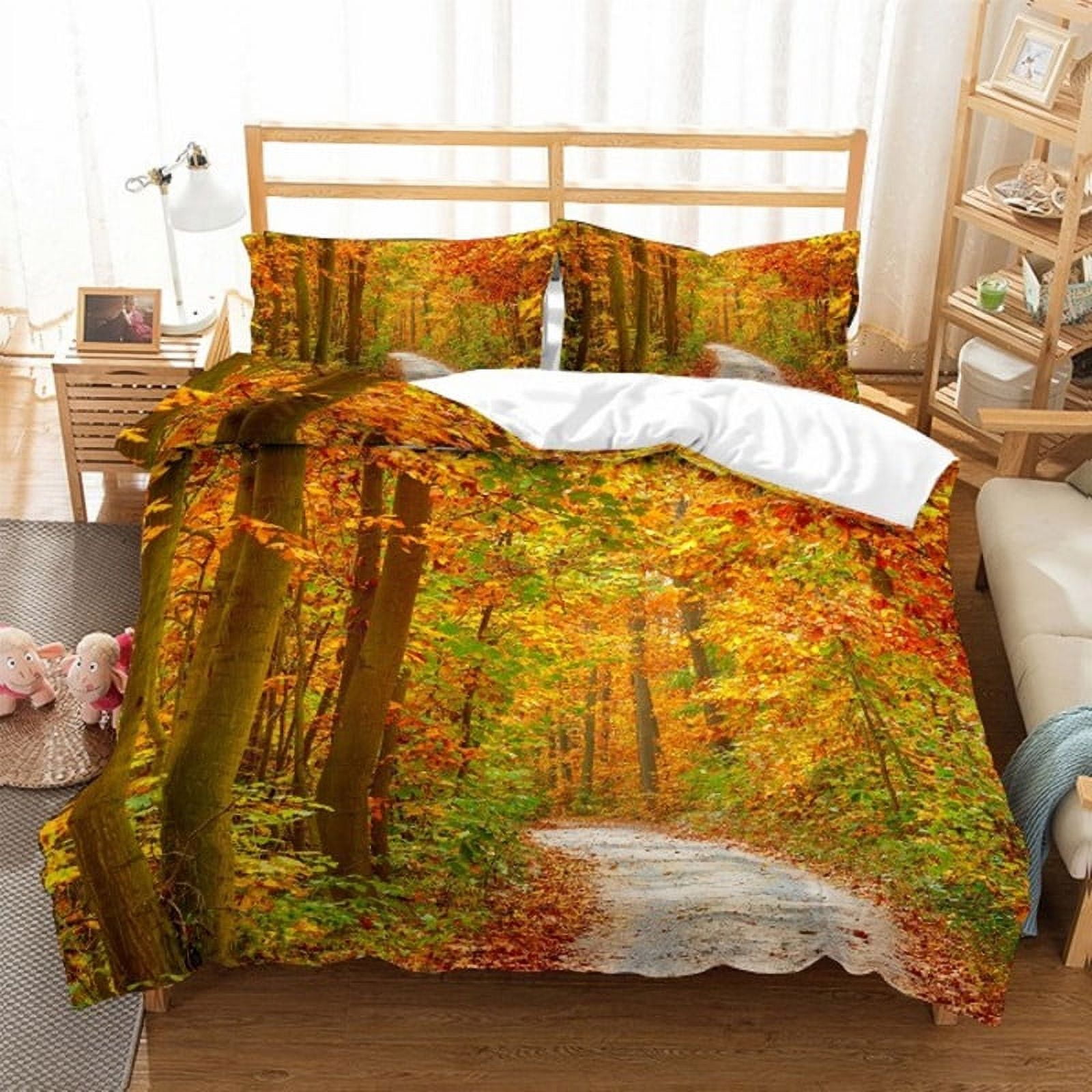 Autumn Trees Deciduous Print Down Duvet Cover Modern Natural Landscape ...
