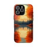 Autumn Trees Falling Leaves Seasonal Forest Art Phone Case with iPhone ...