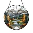 Autumn Trees Mountain Stained Glass Suncatcher – Nature Window ...