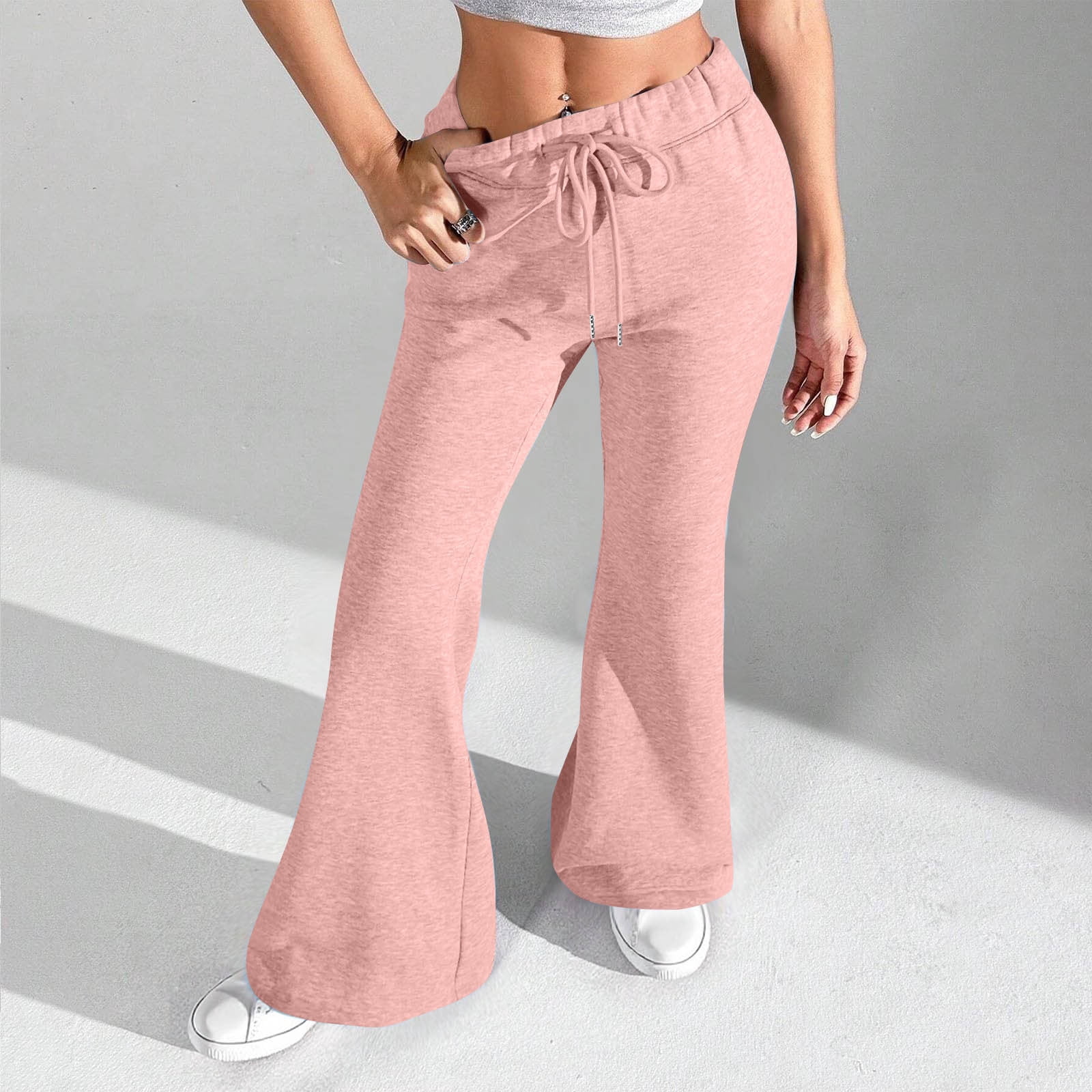 Autumn Trendy Wide Leg Pants For Women High Waist Tummy Control Solid ...