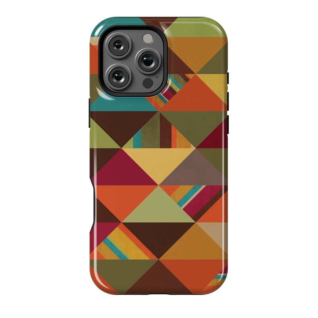 Autumn Triangles Geometric Art Phone Case for iPhone 11 12 13 14 15 16 ...